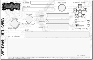 Earthdawn Blog: Earthdawn Spell Cards